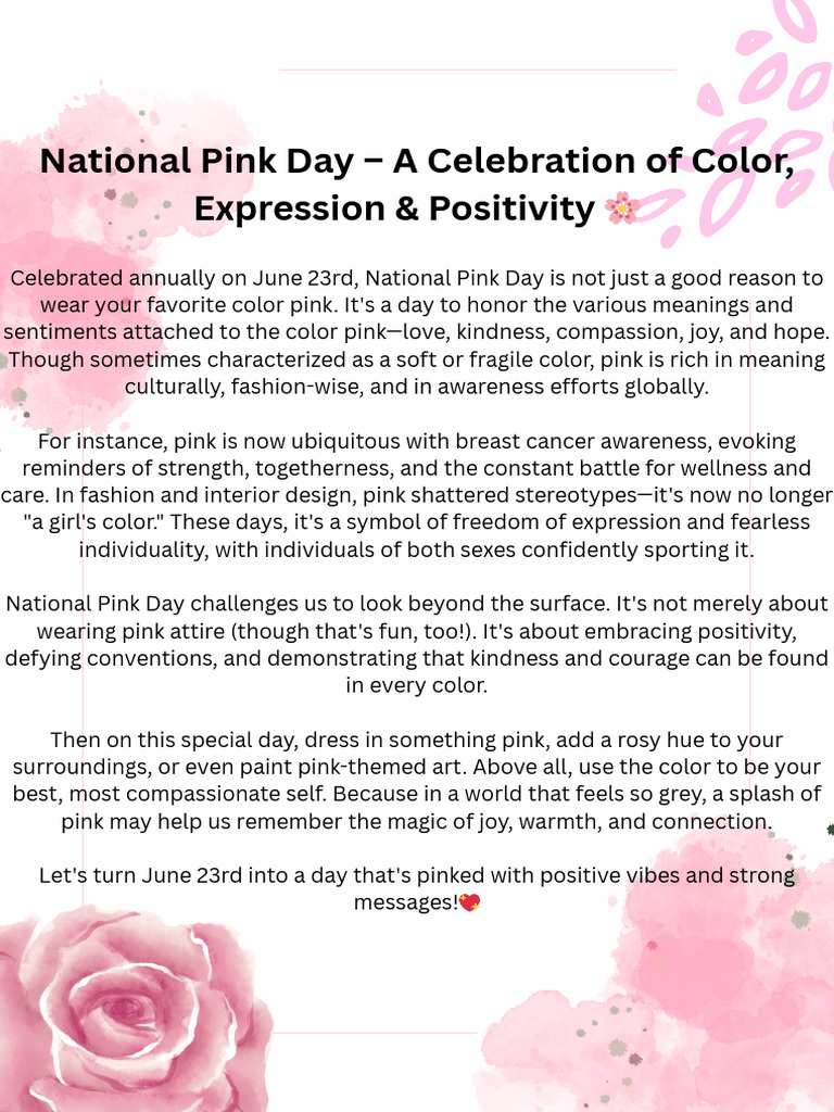 Pink Minimalist Watercolor A4 Document | PDF