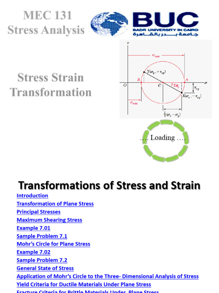 Lecture 11 - Stress Strain Transformation | PDF | Stress (Mechanics ...