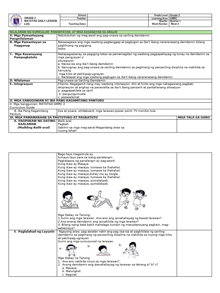 GMRC Pag Unawa Sa Sariling Damdamin | PDF