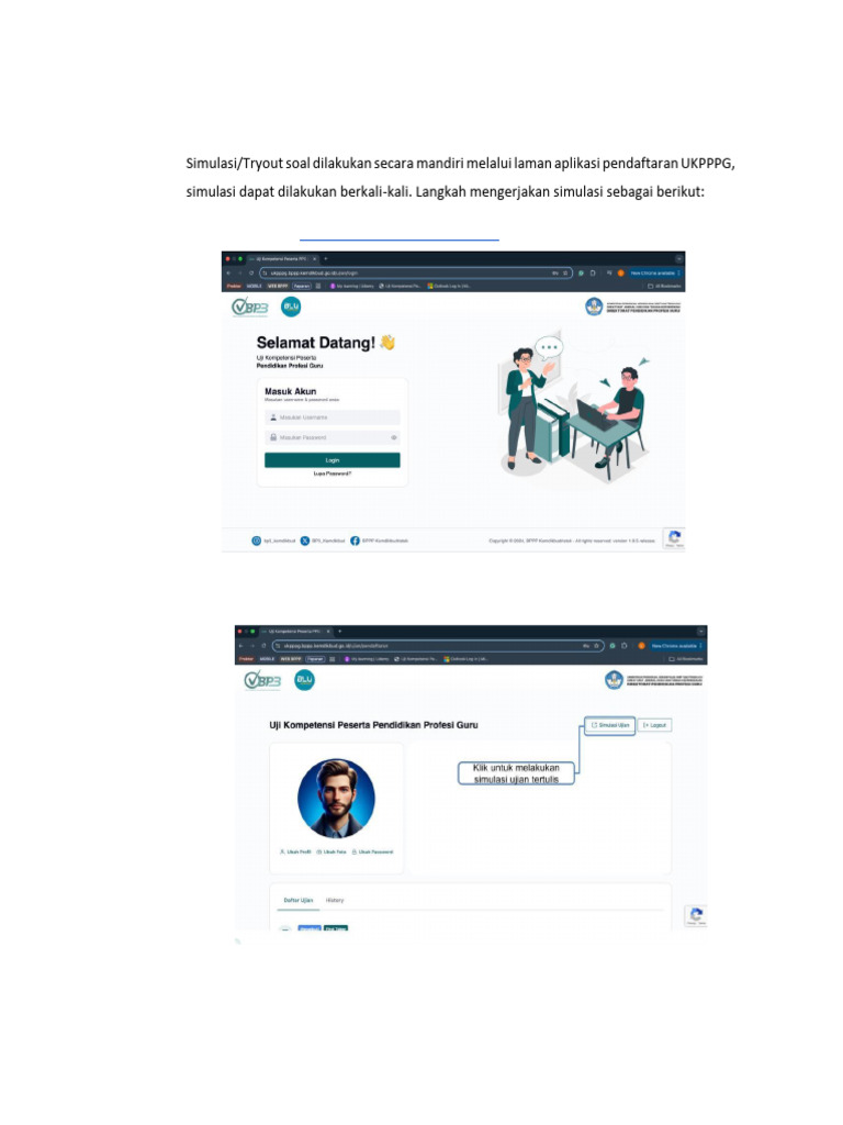 Tutorial Simulasi TRYOUT UTBK PPG Guru Tertentu | PDF