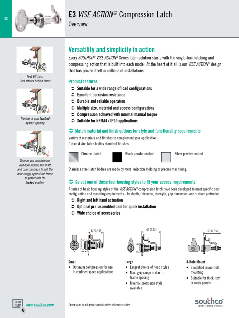 Vise Action: Compression Latch | PDF | Screw | Nut (Hardware)