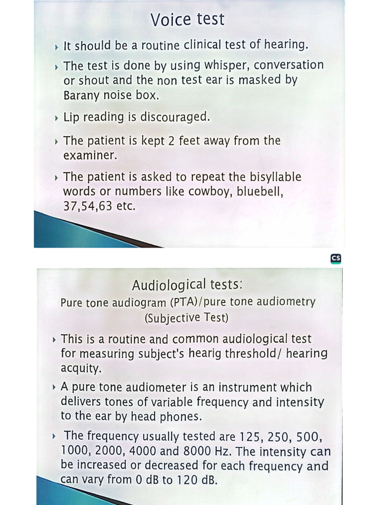 ENT Hearing Test | PDF