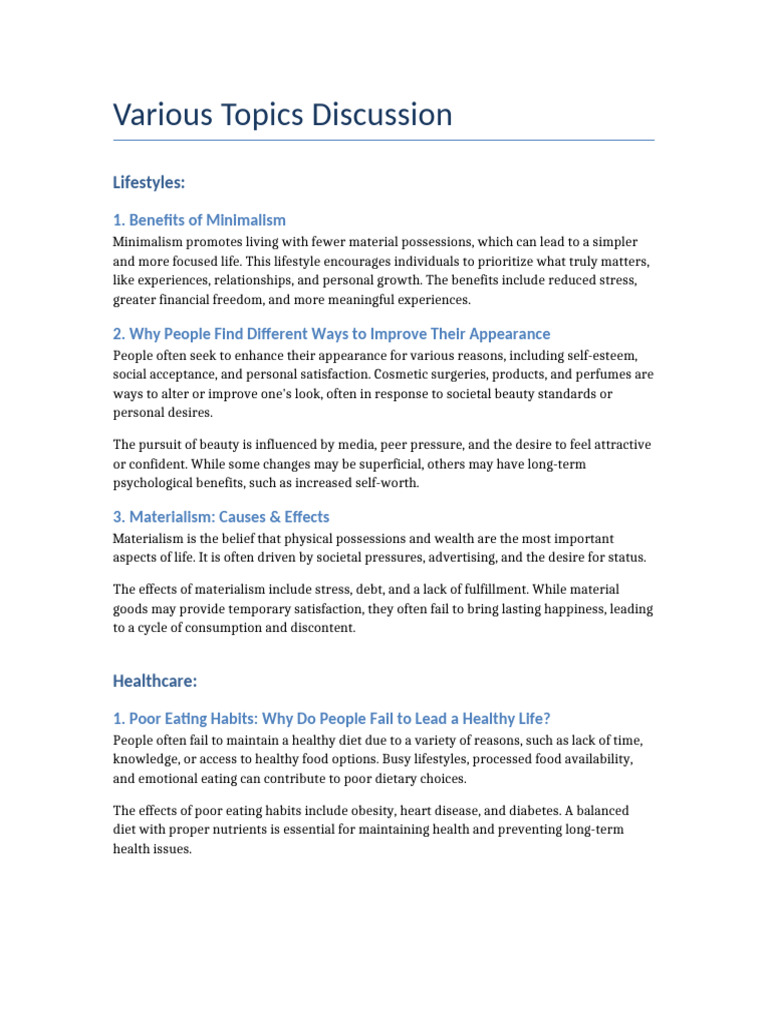 Various Topics Discussion | PDF | Artificial Intelligence ...
