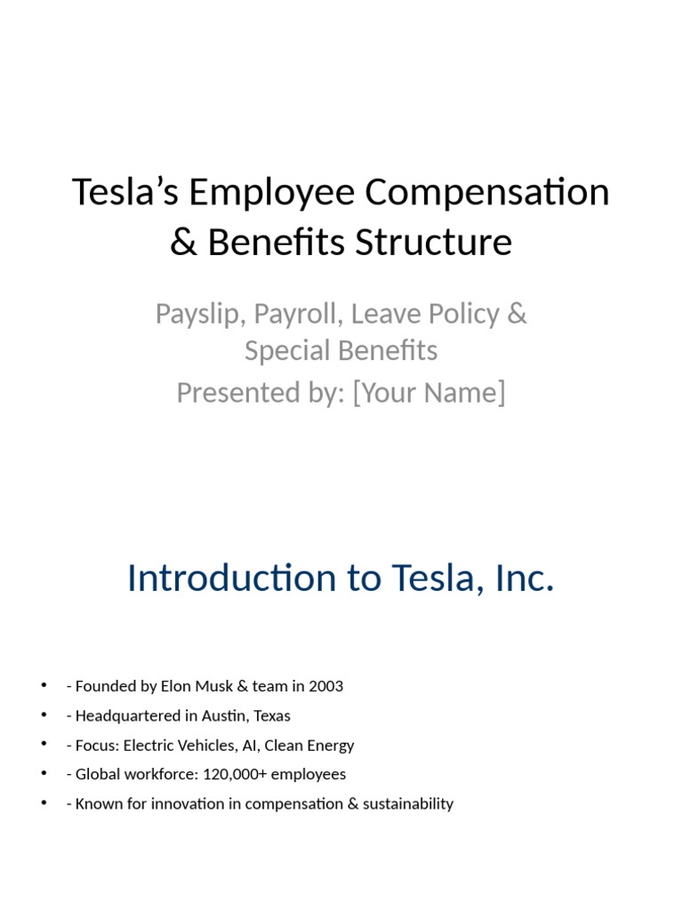 Tesla Employee Compensation Overview | PDF | Payroll | Compensation And ...
