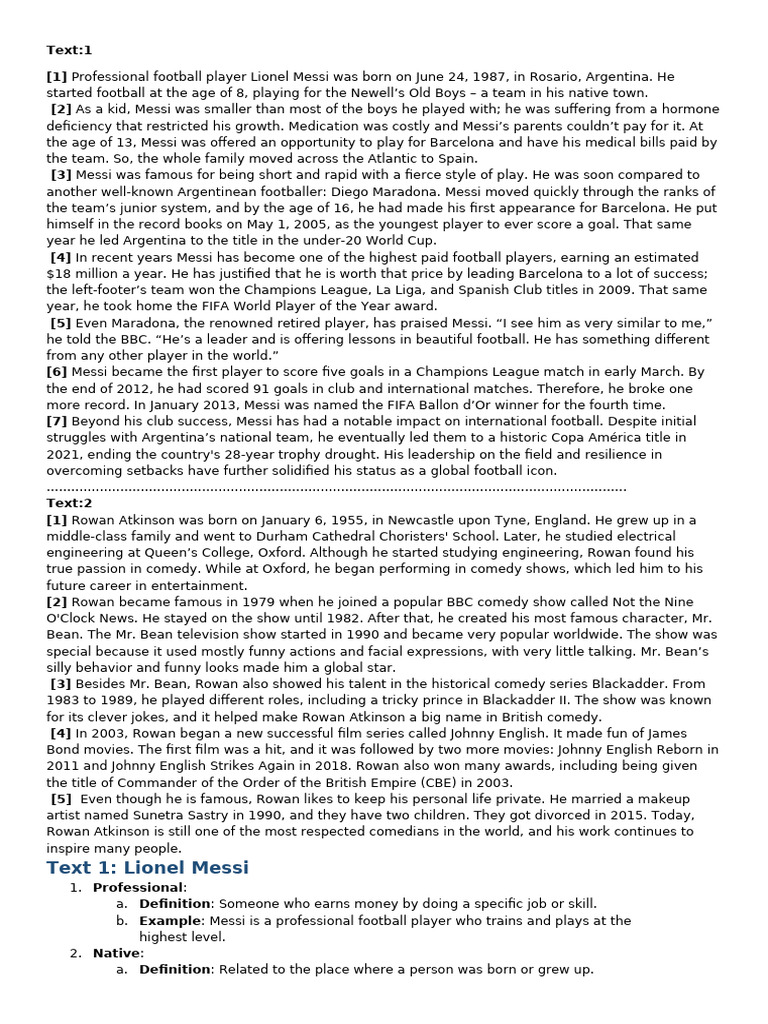 Messi: Birth and Early Career | PDF | Lionel Messi | Association Football