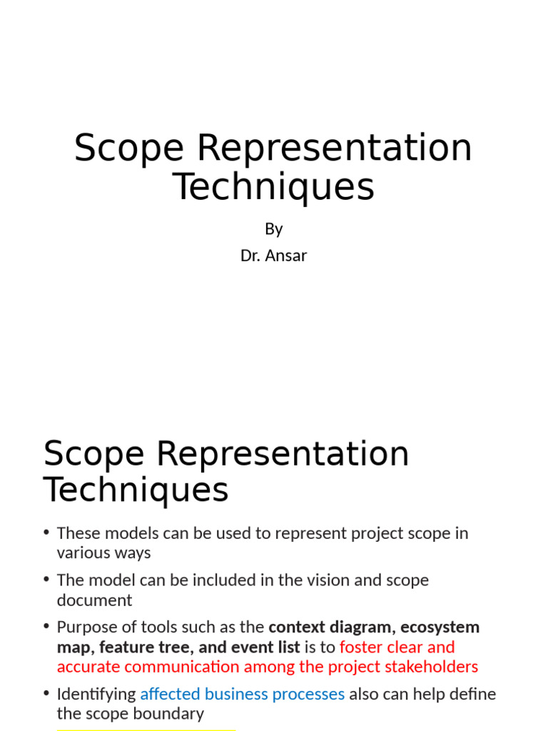 Scope Representation Techniques 04042025 073137pm | PDF | Use Case | System