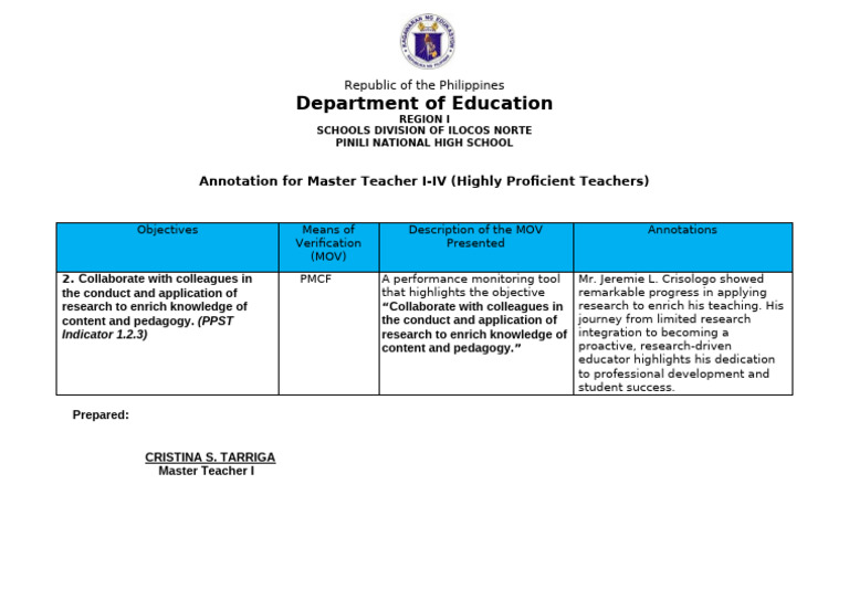 Annotation For The Objective 2 | PDF