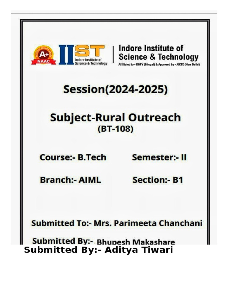 Rural Outreach Updated Aditya Tiwari | PDF