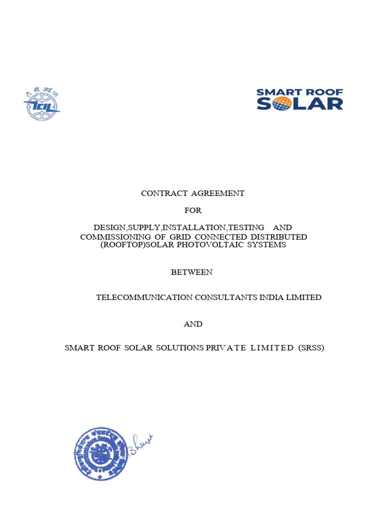 Congtract Agreement DS Solar | PDF | General Contractor | Insurance