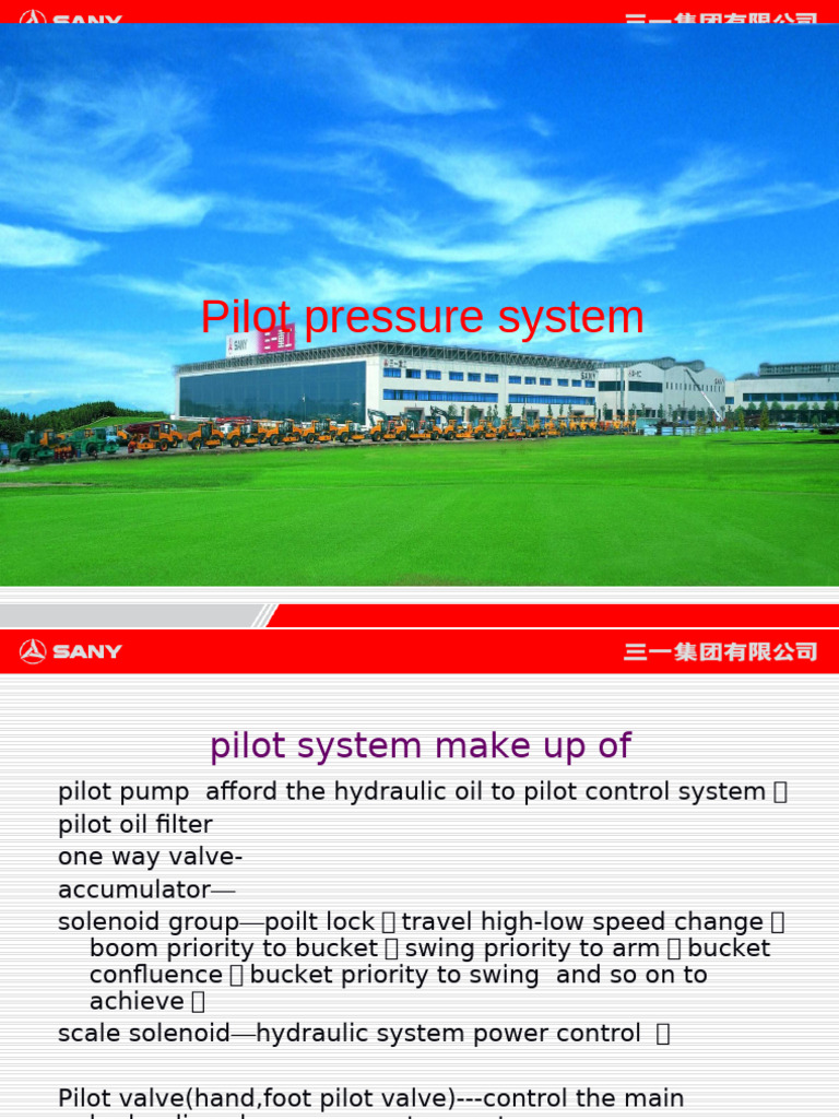 Pilot Pressure System in Hydraulic Systems | PDF | Pump | Valve