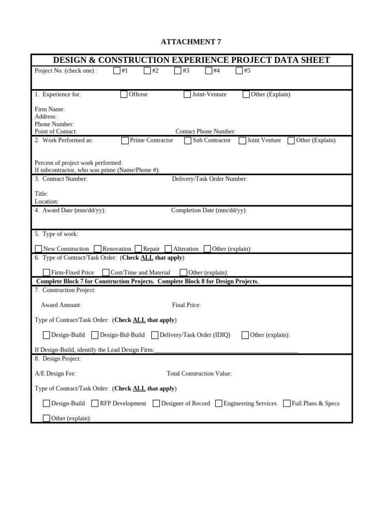 Attach 7 D B Ghana Boat Ramp Corp Exper Data Sheet | PDF