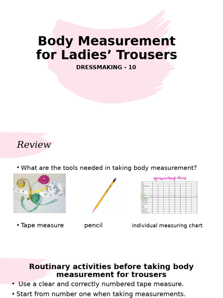 Body Measurement Guide for Trousers | PDF