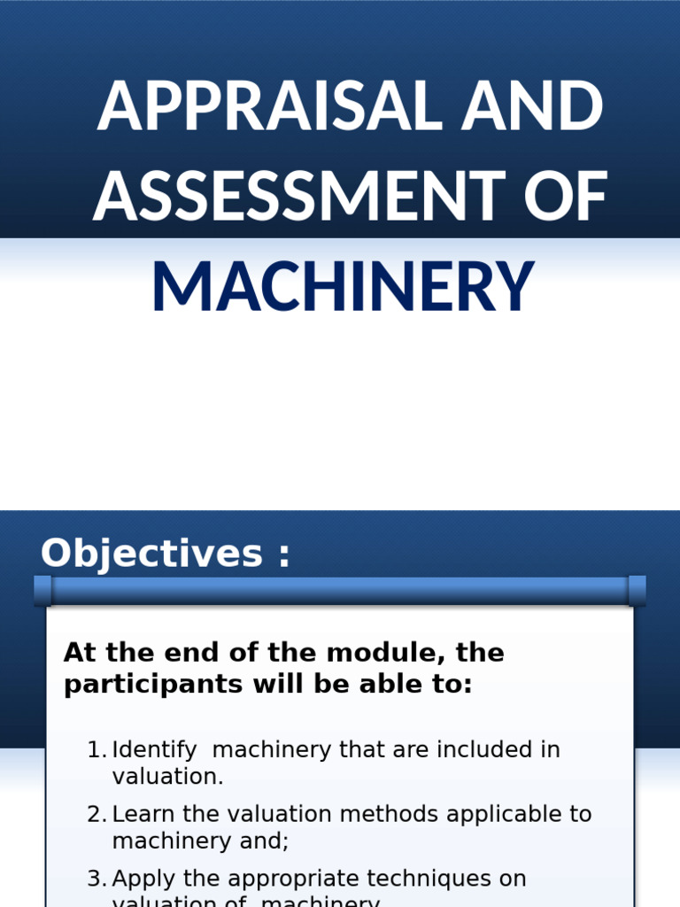 Valuation of Machinery | PDF | Real Estate Appraisal | Depreciation