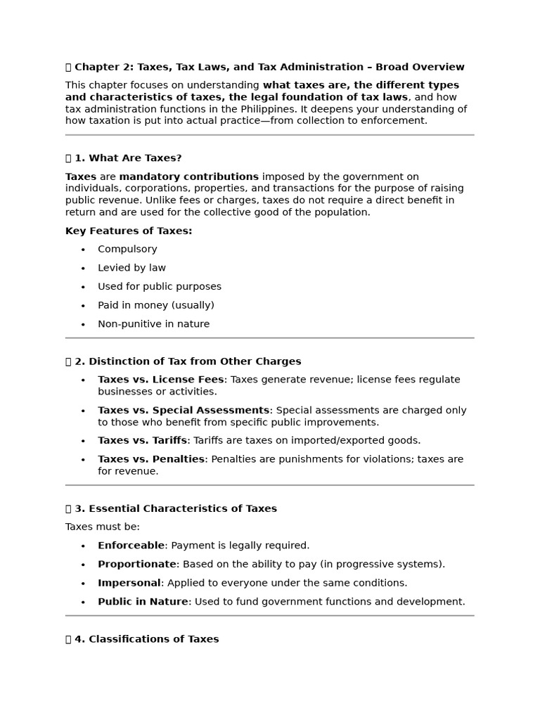 Overview of Taxes and Tax Laws in the Philippines | PDF | Taxes ...