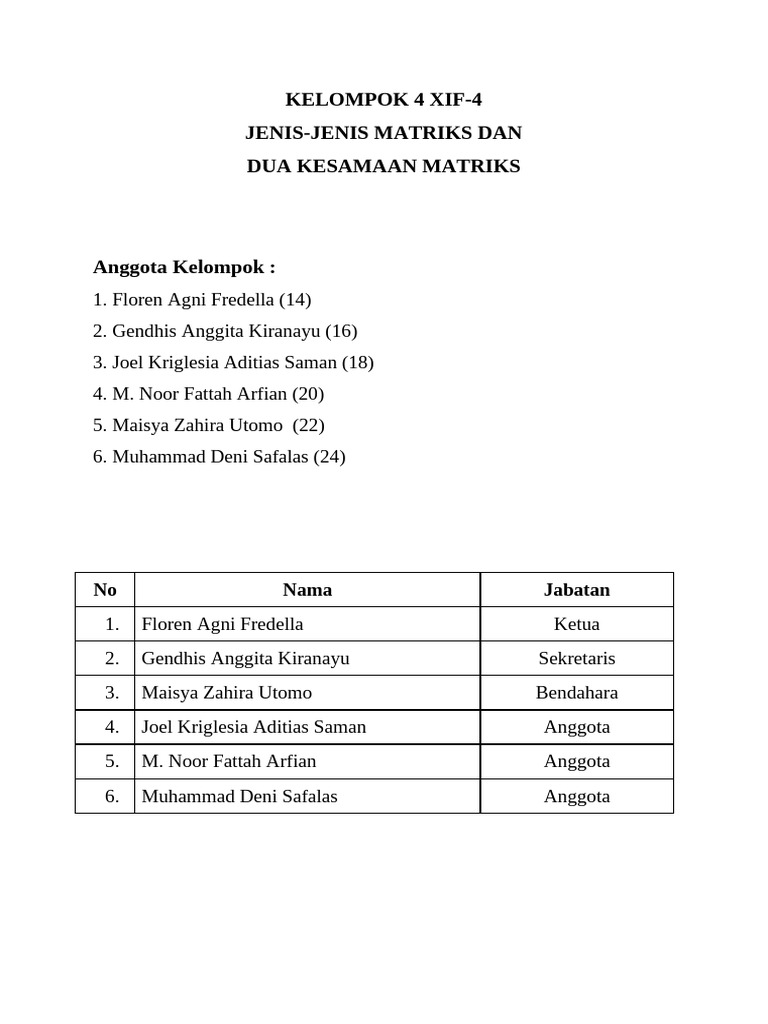 Laporan Pembagian Materi Final | PDF
