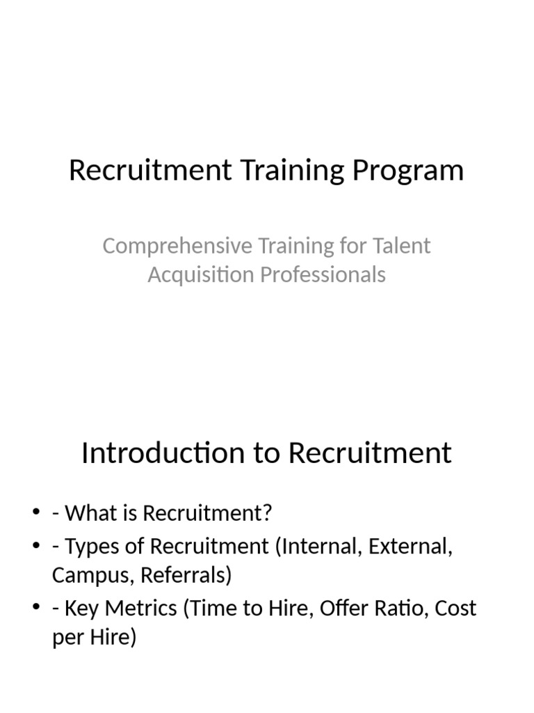Recruitment Training Presentation | PDF