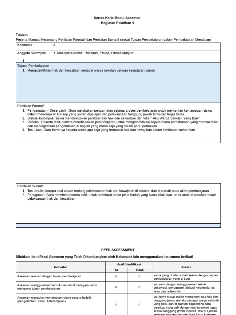 LK Modul 4 KP4 Asesmen PM | PDF