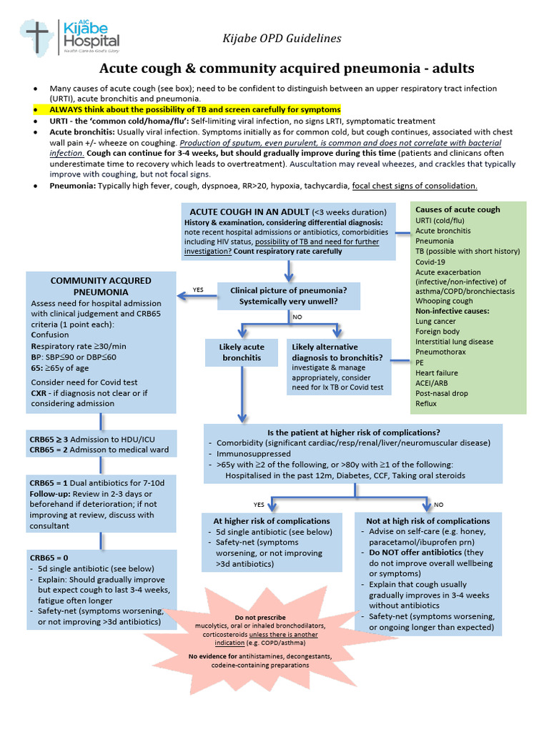 Acute Cough and Pneumonia Adults | PDF | Pneumonia | Cough