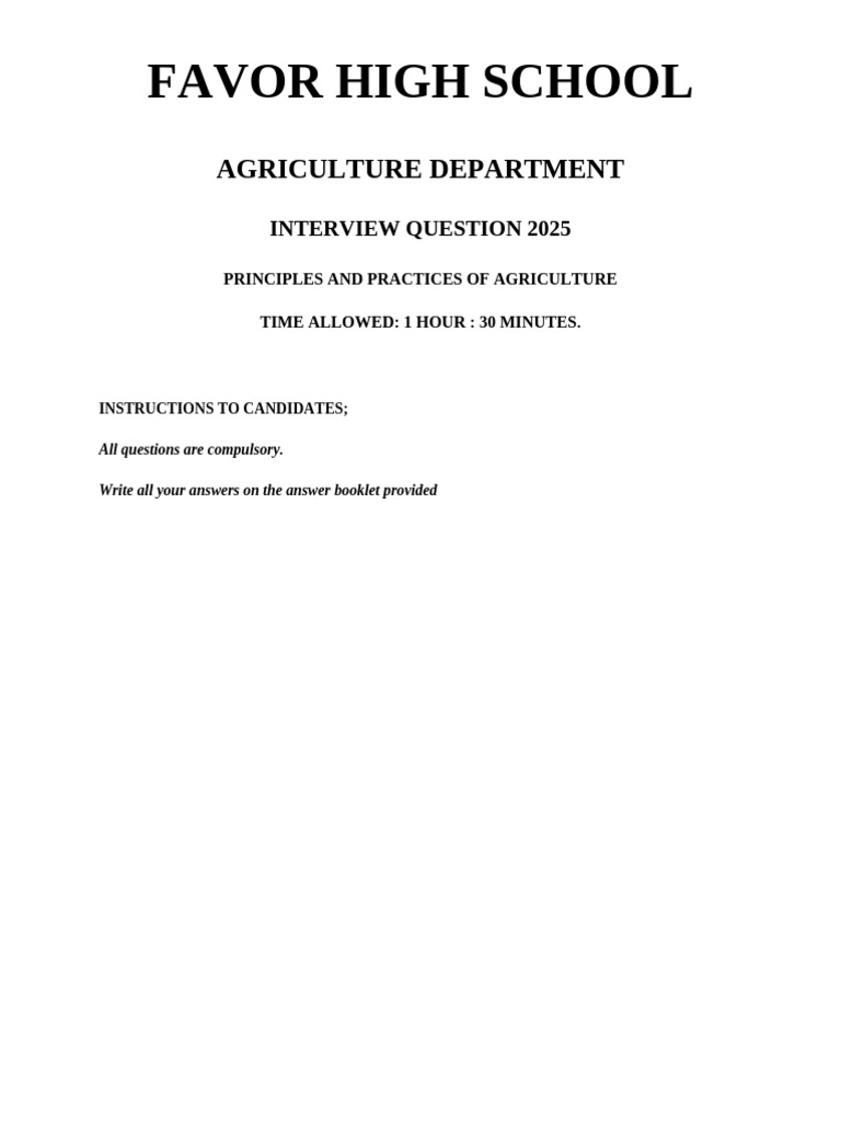 Agriculture Interview Questions | PDF | Nitrate | Digestion