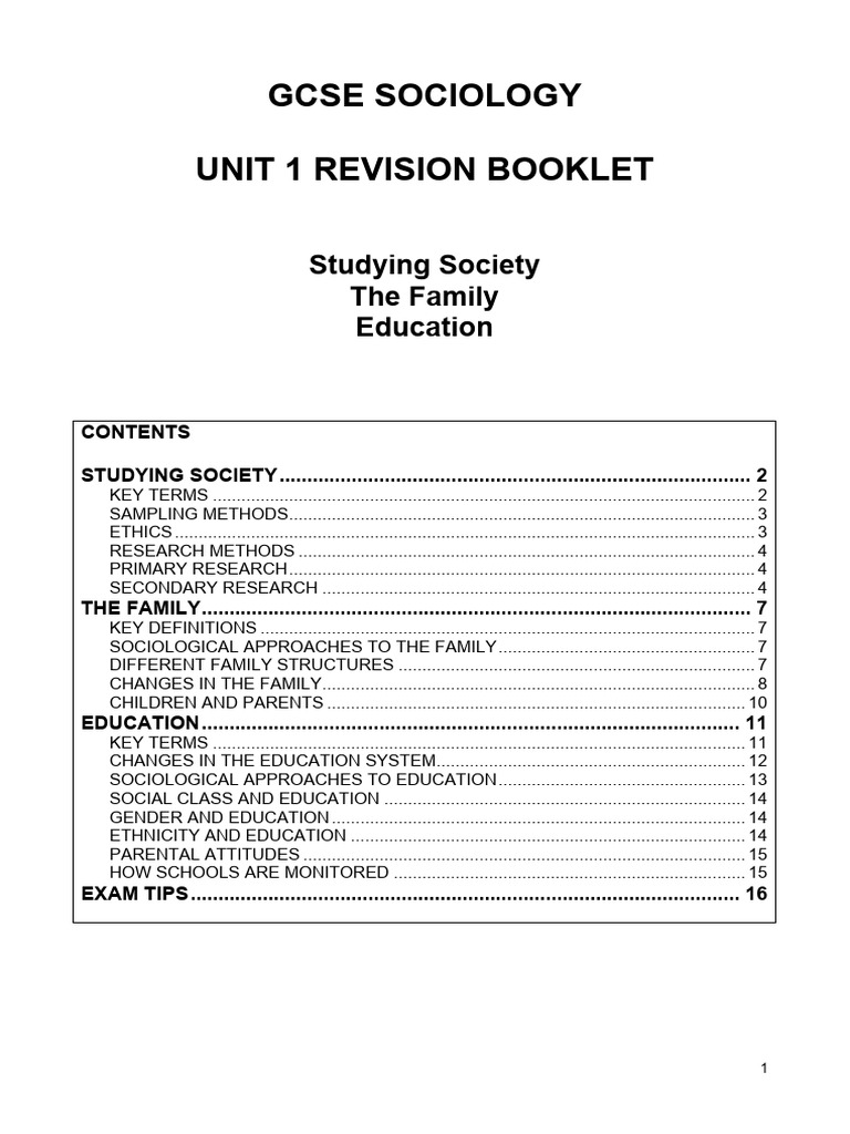 Sociology AS Family 240311 192718 | PDF | Sampling (Statistics) | Family