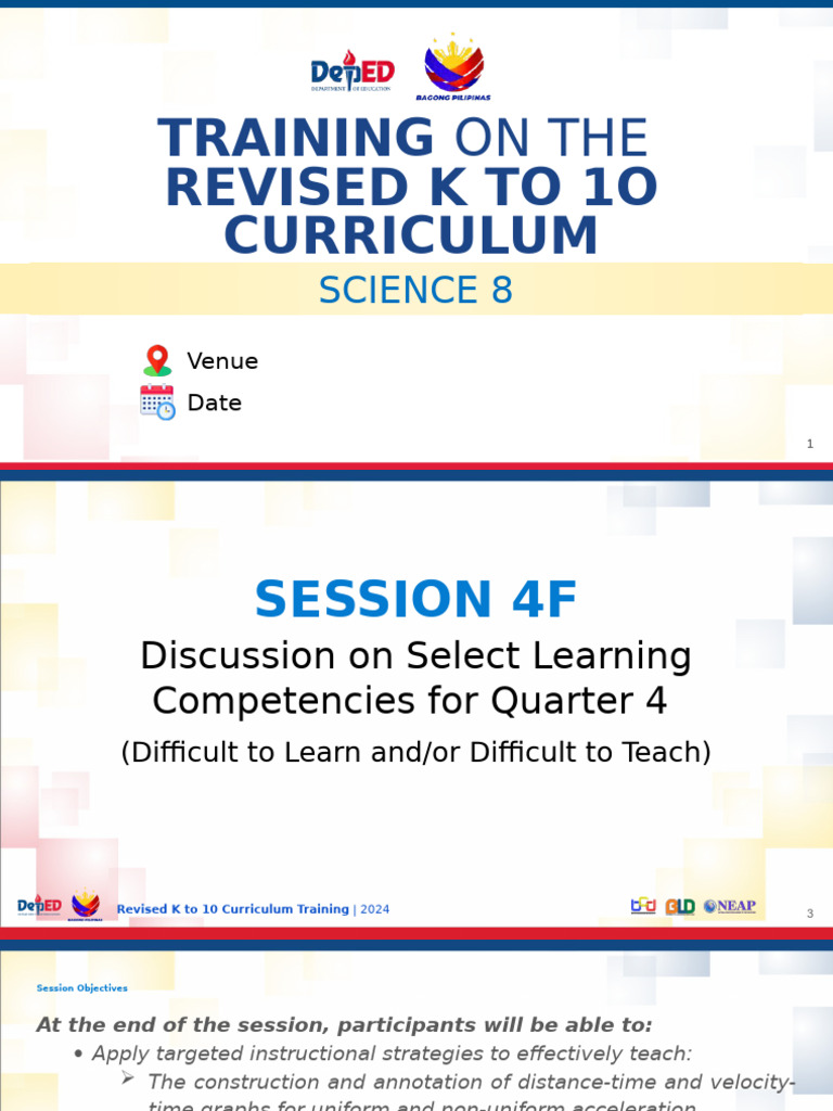 K-10 Curriculum Training for Science 8 | PDF | Curriculum | Pedagogy