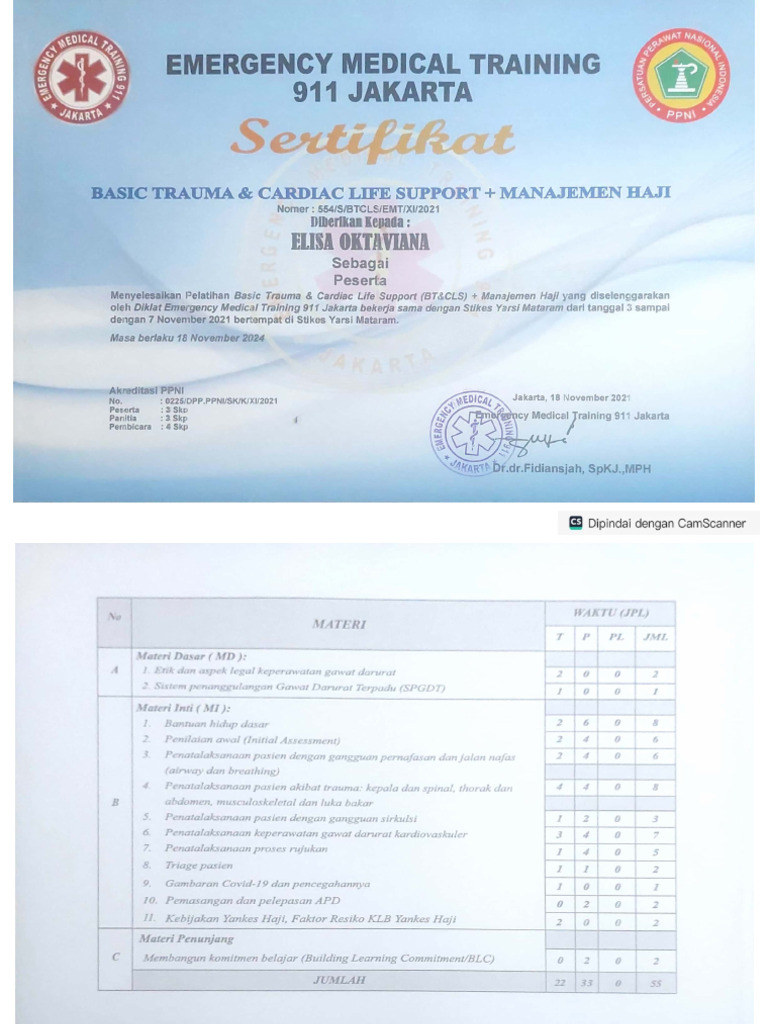 Sertifikat BTCLS | PDF