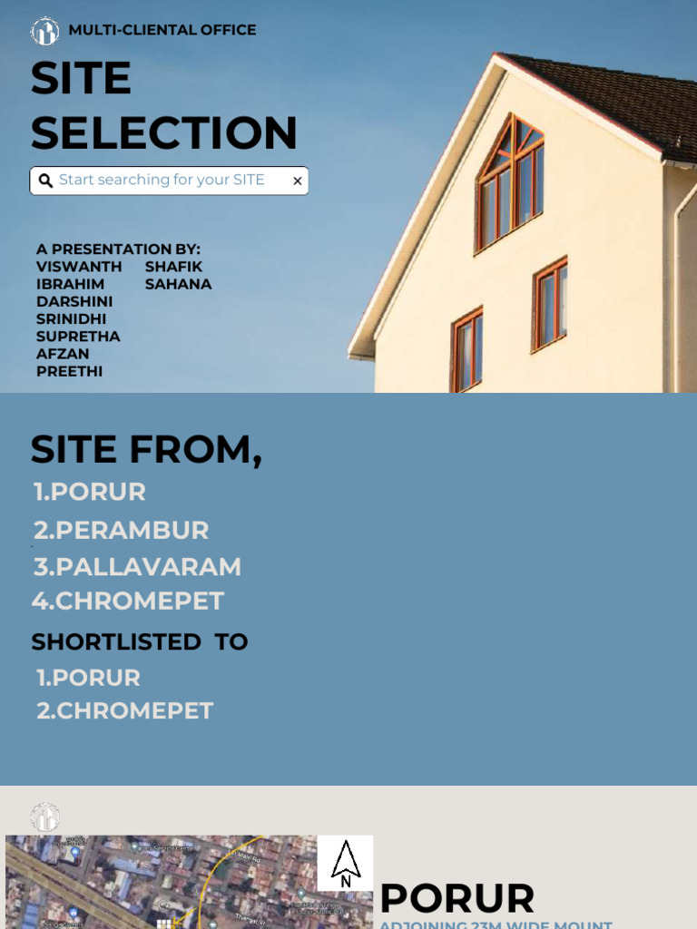 Site Selection: Porur & Chromepet | PDF | Economies | Urban Planning