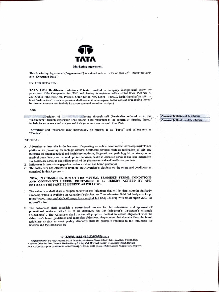 Subhashini - Marketing Agreement | PDF | Indemnity | Private Law