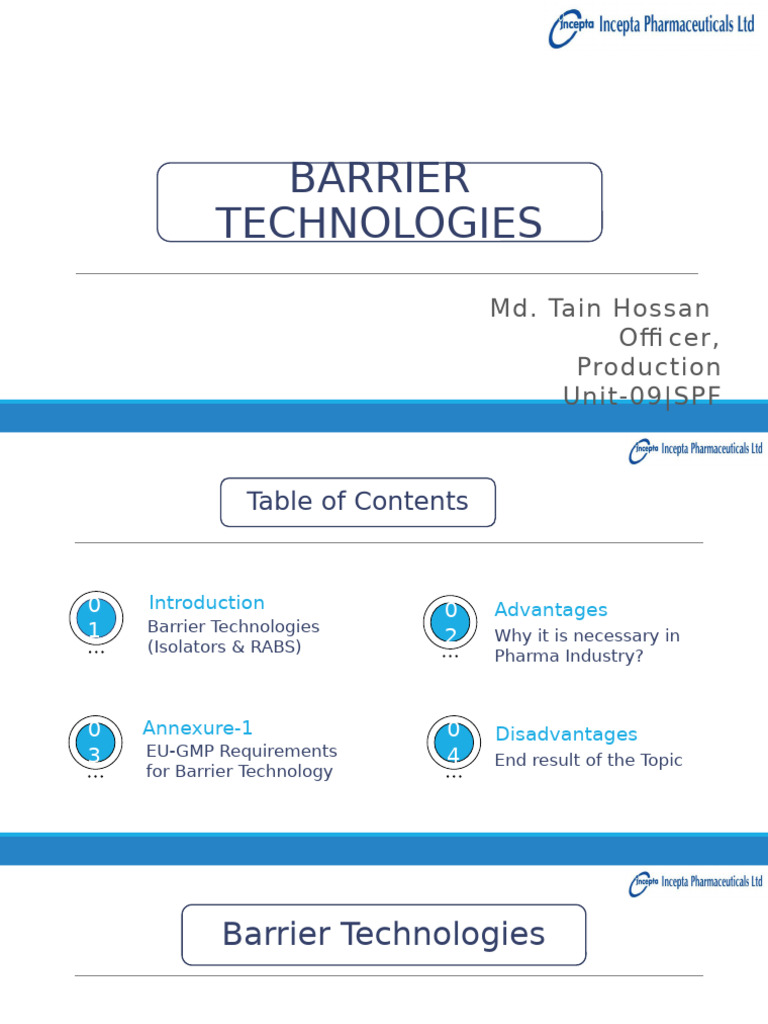 Barrier Isolation Technologies in Pharma | PDF | Sterilization ...