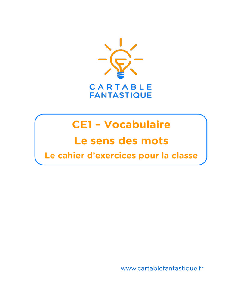 Vocabulaire CE1 : Mots du jour | PDF