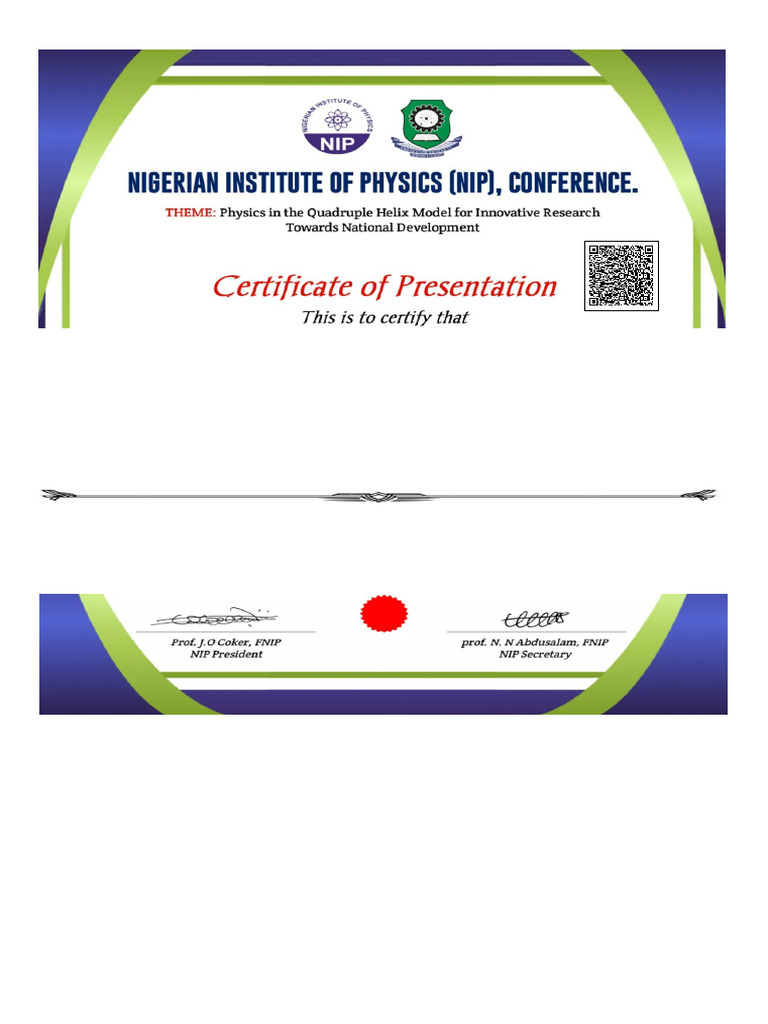 Nipc Rsu 2025 Certificate of Presentation | PDF