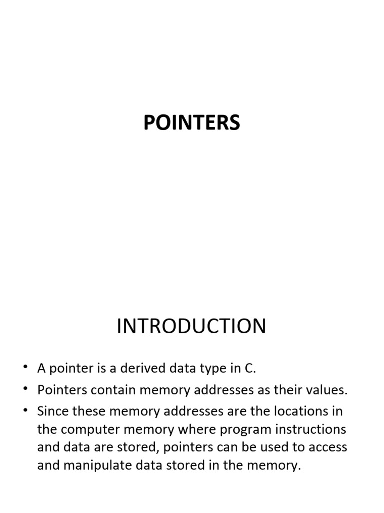 11. C Programming Unit-5 Pointers | PDF