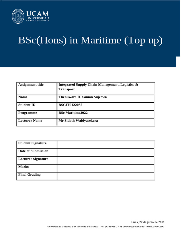 UCAM BSC Cover Page | PDF