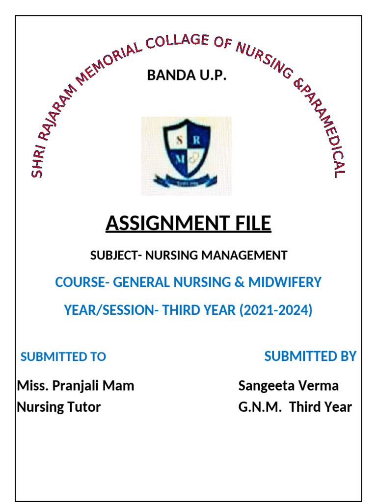 Nursing Management Assignment 2021-2024 | PDF