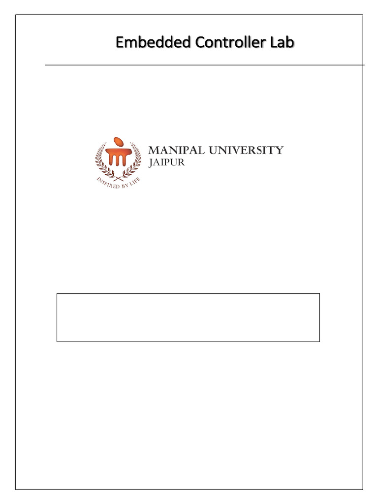 Embedded Controller Lab Manual - 2025 Manipal University Jaipur | PDF | Microcontroller ...