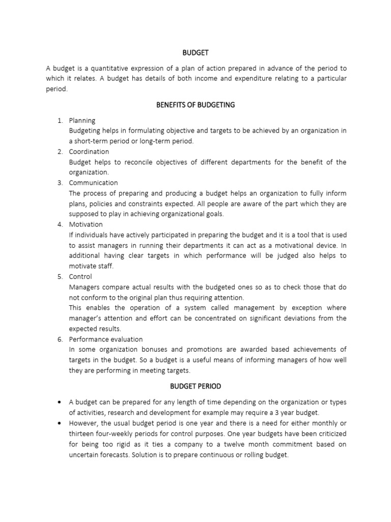 Introduction To Budgeting | PDF | Budget | Motivation
