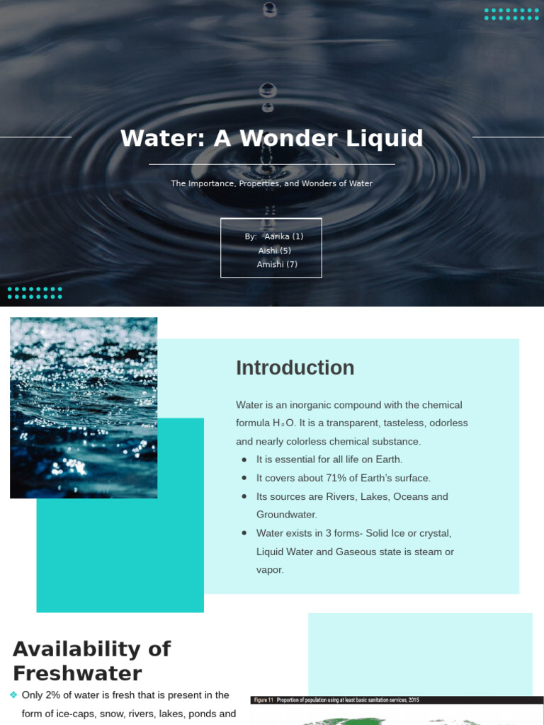 Water A Wonder Liquid | PDF | Water | Ecosystem