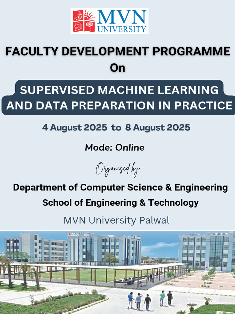 FDP On Supervsied Machine Learning 2025 Brochure | PDF | Machine ...