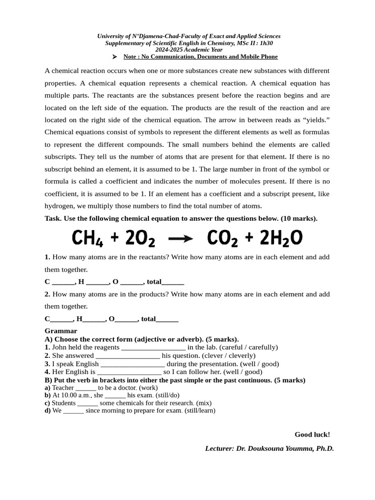 A Chemical Reaction Occurs When One or More Substances Create New ...