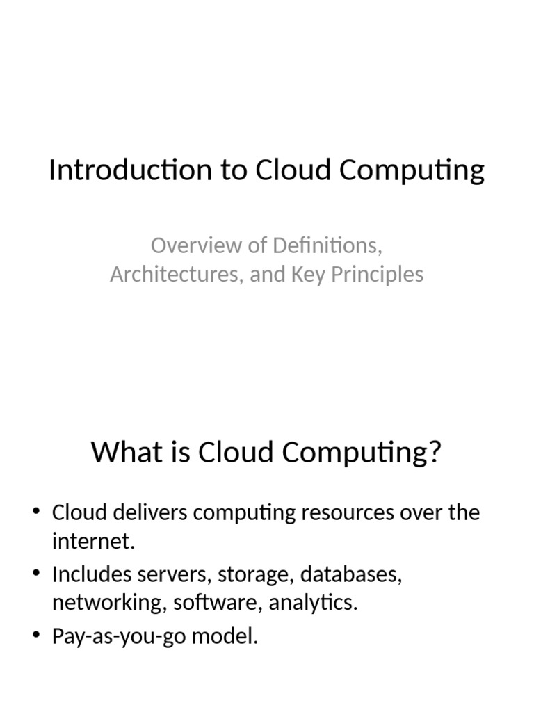 Introduction To Cloud Computing | PDF