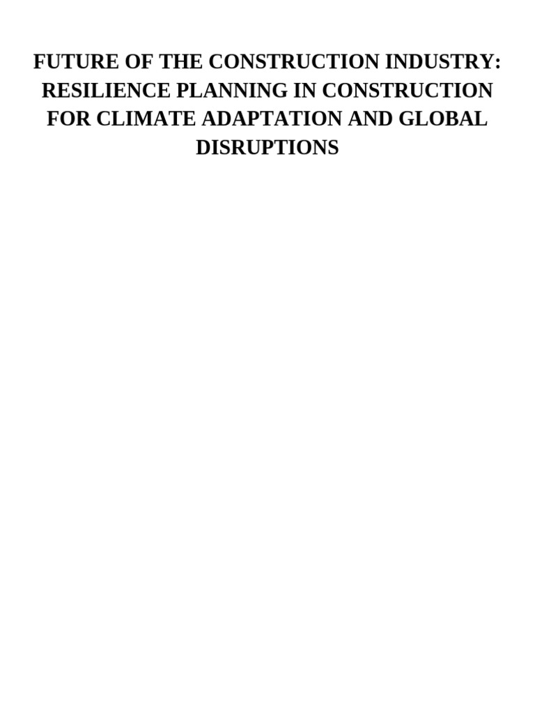 Resilience Planning in Construction Industry | PDF | Climate Resilience ...