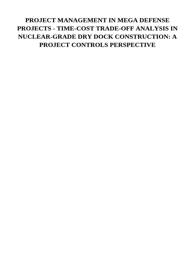 Time-Cost Analysis in Mega Defense Projects | PDF | Project Management ...