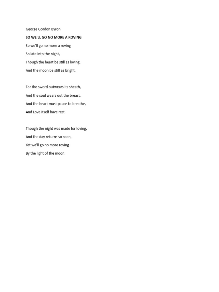01 Byron So We'Ll Go No More A Roving | PDF