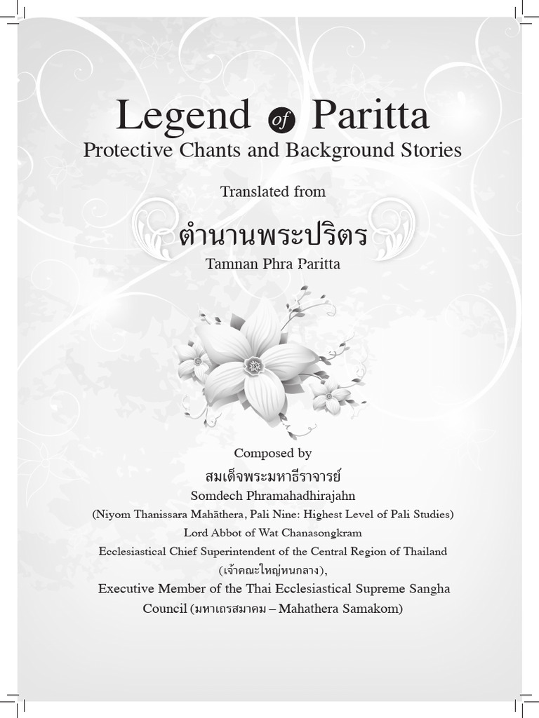 Legends of Paritta Protective Chants and Background Stories Tamnan Phra ...