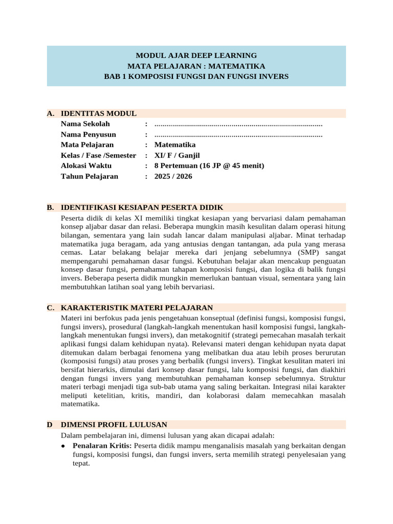 Contoh Modul Ajar Deep Learning | PDF