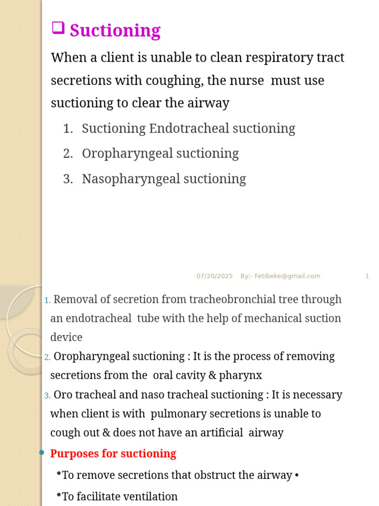 Suctioning PPT For RVU Nursing Students 2017 | PDF | Respiratory Tract ...