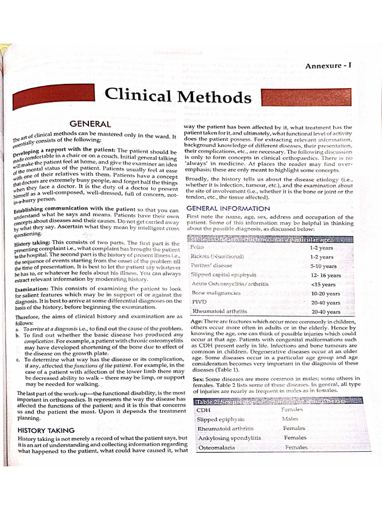 Ortho Clinical Examination | PDF
