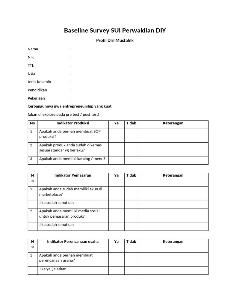 Baseline Survey | PDF