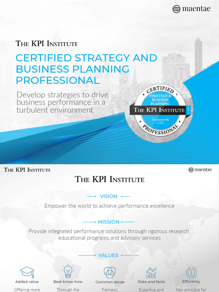 Certified Strategy & Business Planning | PDF | Strategic Planning ...