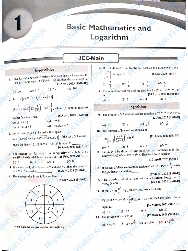PW Jee 48 Year Maths | PDF